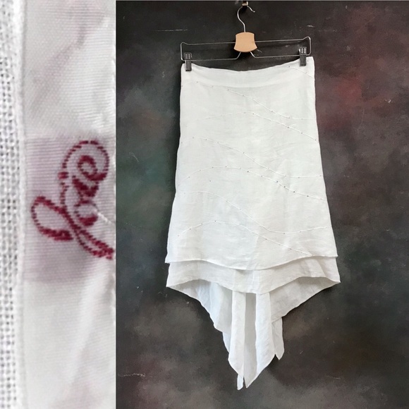 Joie | Skirts | Joie Linen High Low Skirt Layered Embellished | Poshmark